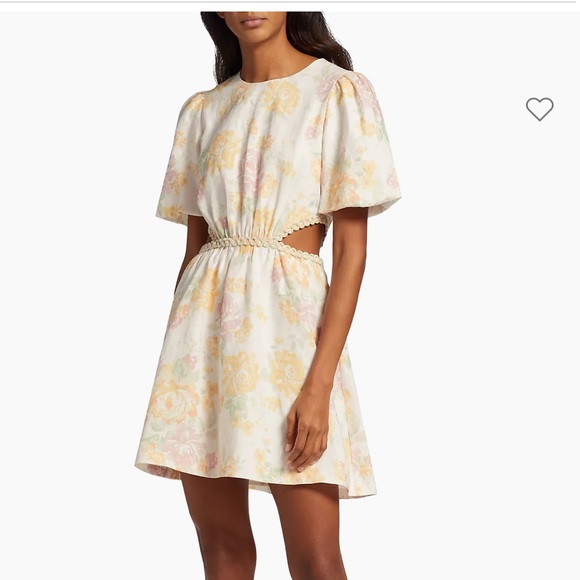 Wayf | Dresses | Nwt Wayf Floral Linen Dress With Side Cut Outs | Poshmark